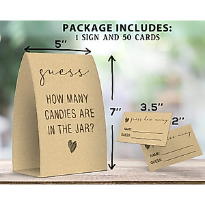 Guess How Many Candies Are In The Jar, Kraft, Baby Shower Games, Baby Shower Decorations - One Sign and 50 Cards(GUESS005)