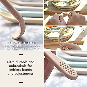 Best First Stage Baby Infant Spoons, 5-Pack, Soft Silicone Baby Spoons Training Spoon Gift Set for Infant