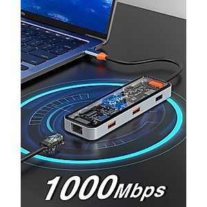 Docking Station, USB C Hub, TOTU 8-in-1 Type C Hub with 4K HDMI Port, Ethernet, 100W PD USB-C Power Delivery, 2 USB 3.0 Ports, 1 USB 2.0 Port, SD/TF Card Reader, for MacBook and Other Type C Laptops