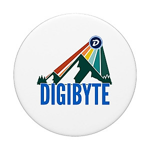 Digibyte DGB Crypto Mountain Sun Rays Cryptocurrency Design PopSockets Swappable PopGrip