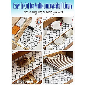 BHCORNERWhite Shelf Liners for Kitchen Cabinets Non-Adhesive,17.5" X30ft Kitchen Drawer Liner, Eva Cabinet Mats for Kitchen Shelves,Waterproof Contact Paper for Cabinets,Refrigerator Liners.