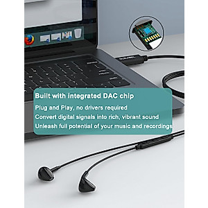 DUKABEL USB Wired Earbuds, USB Headphone with Mic for PC/ PS4/ PS5, 6FT in-Ear Stereo Earphones Headsets with Volume Control for Office Live Broadcast Gaming