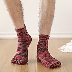 Hellomamma Mens Toe Socks Five Finger Sock Boys Running Athletic Cotton Ankle Sox 5 Pairs