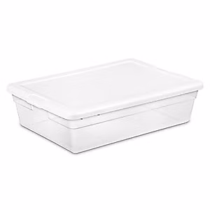 Sterilite 28 Quart Multipurpose Plastic Closet or Under Bed Storage Container Totes for Home or Office Organization, Clear (30 Pack)