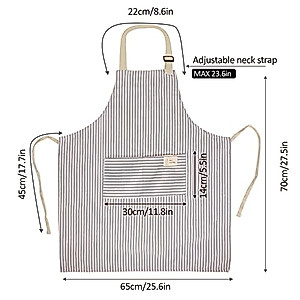 Yanacc 2 Pack Aprons for Women Chef, Apron with 2 Pocket and Adjustable Neck Strap for Kitchen Cooking Baking Gardening (Apron-12)