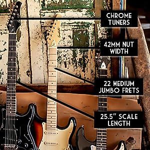 Sawtooth ST-ES-DBLP Daphne Blue Electric Guitar with Pearl White Pickguard