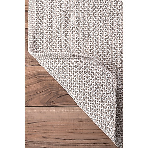 nuLOOM Lorretta Geometric Cotton Area Rug, 10x14, Taupe