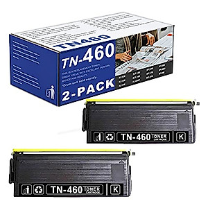 INDI TN-460 TN460 (2 Pack Black) High Yield Toner Cartridge Replacement for Brother HL-8350P 8350NLT 9650 9650N 9750 1650 1670N 1850 1870N MFC-2500 4750 5750 8300 8300J 8700 DCP-1200 1400 Printer.