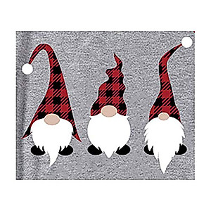 T&Twenties Women's Christmas Gnome Shirt Cute Raglan Baseball Gnome T Shirts Christmas Short Sleeve Long Sleeve 3/4 Tees