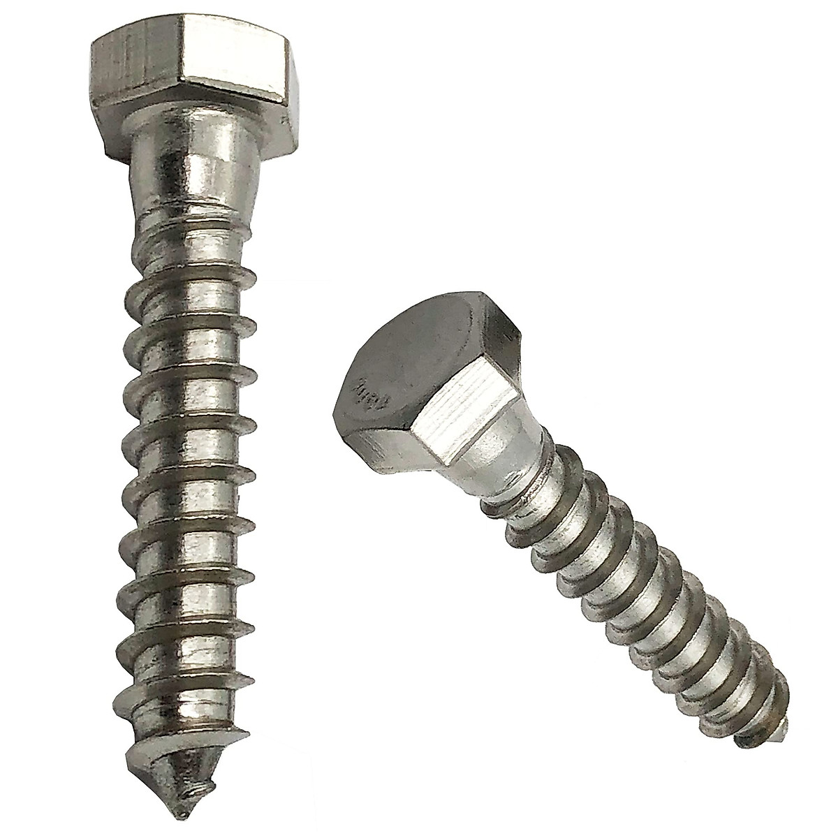 3/8" X 1.5" - 304 Grade Stainless Steel lag screws, Hex head fasteners, stainless steel screw. Use as Construction, wood, metal, lag screw, mounting screws fasteners lag bolts. Heavy duty screws. (25)