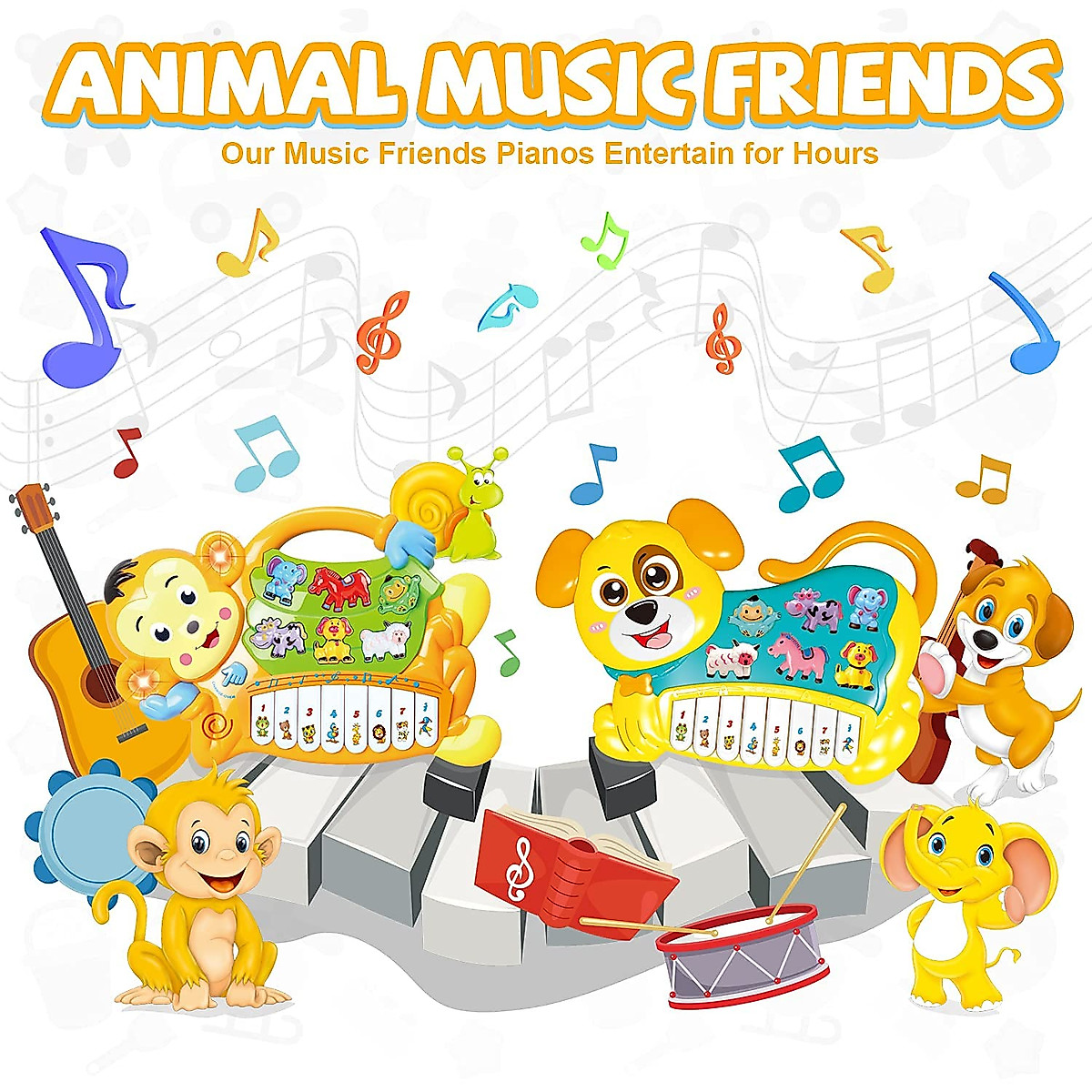 STEAM Life Baby Piano Toys 18 Months Light Up Baby Musical Toys Early Learning Educational Baby Keyboard Infant Toys Baby Dog Piano Boys Girls Toddlers Gifts 18 Months