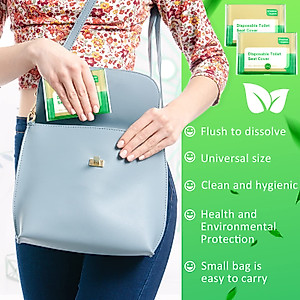 200 Pack Toilet Seat Cover Disposable, Flushable Paper Travel Toilet Seat Cover Portable for Adult and Kids' Potty Training, School, Airplane, Road Trips, Camping and in Public Restrooms