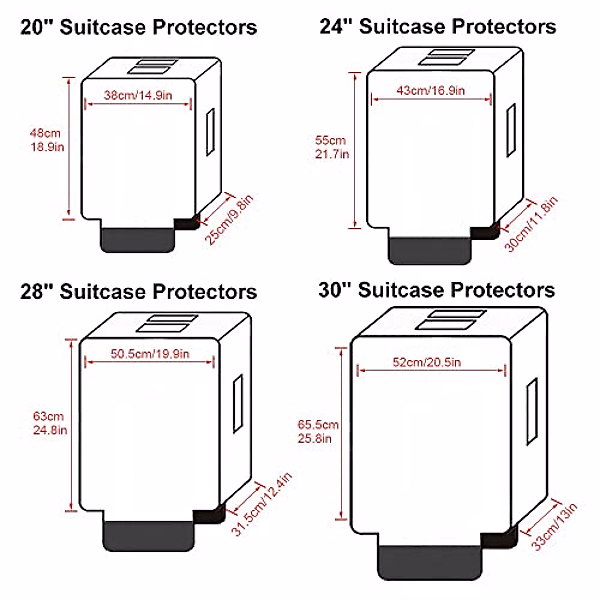 Yotako Clear PVC Suitcase Cover Protectors 30 Inch Luggage Cover Protectors for Wheeled Suitcase (30''(25.80''H x 20.50''L x 13.00''W))