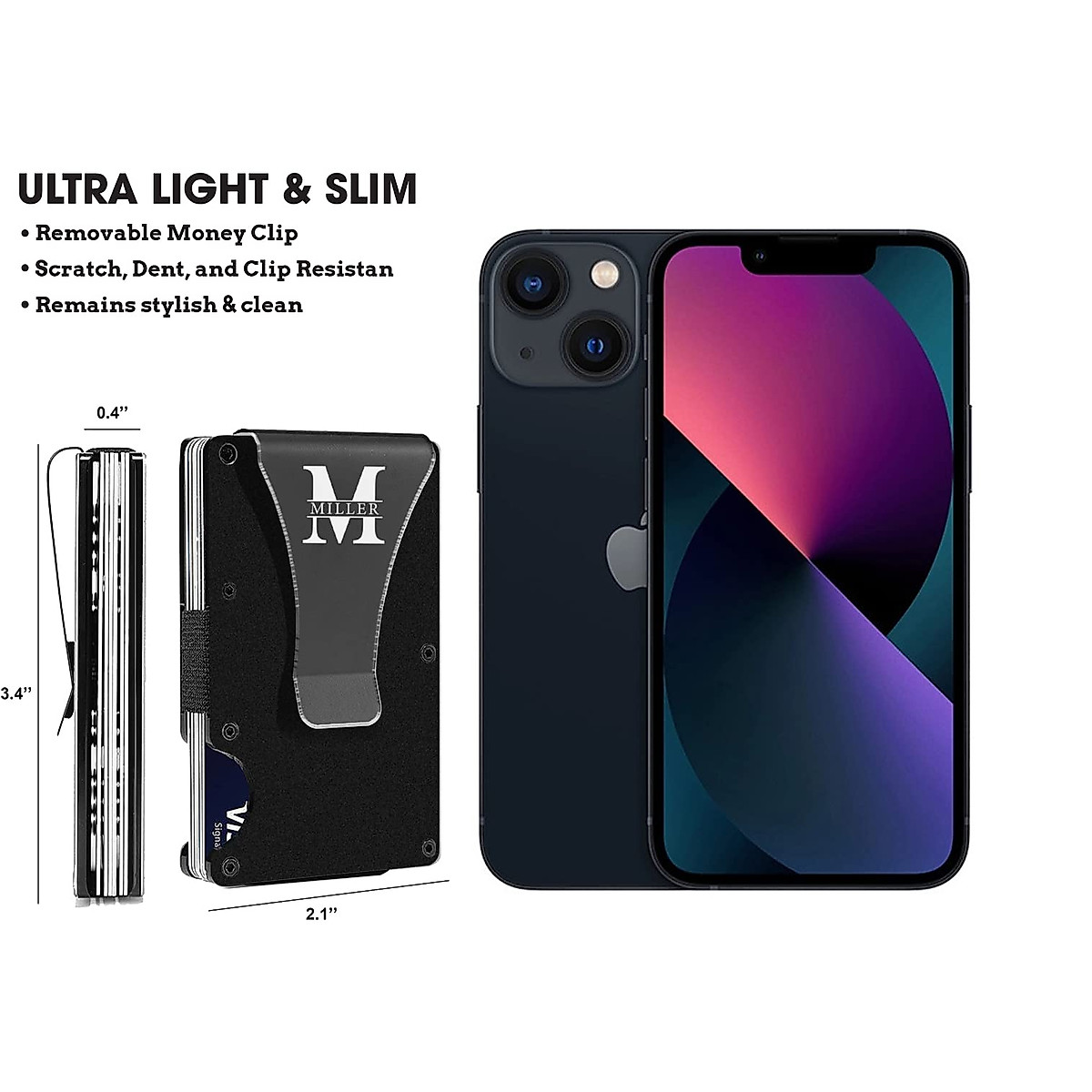 MIKENCO Firefighter Gifts for Men Fire Wallet Helmet Fireman Tools Fighter Dept Department Card Holder Metal Aluminum Firefighter Wallet