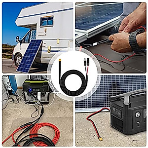 10ft Solar Panel to XT60 Adapter Cable for Solar Panel RV Portable Power Station Battery Solar Generator 12AWG