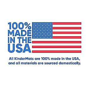 CASE Pack of 6 KinderMat Jr. Daydreamer, 2 inches Thick, 4-Section Rest Mat, 44" x 19" x 2", Blue/Teal, 100% Made in USA (CASE of 6: 500225 2" Jr. Daydreamer with Binding)