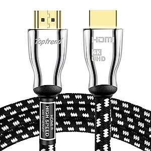 4K HDR HDMI Cables 25ft, High Speed HDMI 2.0 Cable Supports 1080p, 3D, 4K @60Hz Ultra UHD, HDR, 28AWG Braided HDMI Cord, for Laptop, Monitor, Blue-ray Player, PS3, PS4,PS5, Xbox One, Fire TV& More
