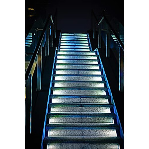 ZONGXFF LED Solar Stair Light, Outdoor Step Light,Solar Step Light Outdoor Waterproof, Wiring-Free, Automatic on/Off, Cool White 6-Piece Light All Night for Garden Driveway