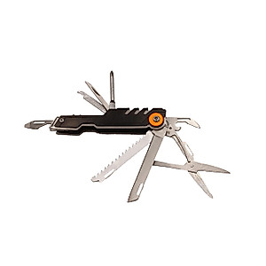 AceCamp 11-in-1 Compact Multi-Tool Pocket Knife, Blade, Saw, Scissors, Corkscrew, Nail File, Screwdrivers, Small Pick, Thread Loop, Bottle and Can Opener