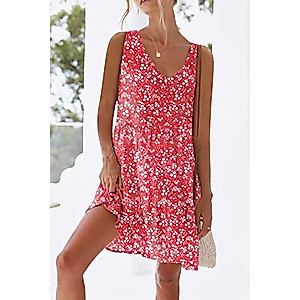 nclook Womens 2025 Summer Casual Dress Sweet Cute V Neck Sleeveless Mini Dresses with Pockets