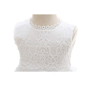 Meiqiduo Baby Girls Lace Party Dresses Infant Princess Wedding Gowns Birthday Formal Dress for Toddler