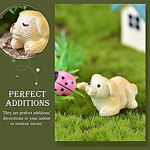 DOITOOL 9pcs Miniature Dog Figurines Resin Puppy Figure Cute Dog Cake Topper Cartoon Animal Statue Bonsai Figure Fairy Garden Ornament Accessories Car Dashboard Decoration Gift