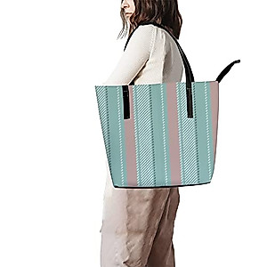 Fashion Tote Handbags Women's Soft Tote Shoulder Bag for Women Work Shopping Top Handle Satchel Bags, 15.8×4×15.4 inches,Retro Green Pattern