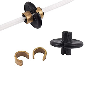 Archery Slide-On Kisser Button with Copper Anchor Clips (Pack of 2), Black