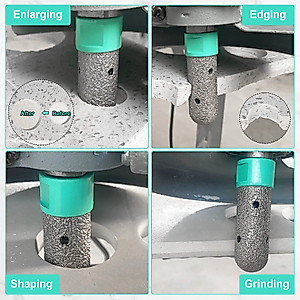 LEKOMESH Diamond Core Drill Bits Set 6pcs Tile Hole Saw Kit for Porcelain Tile Ceramic Marble Brick Concrete with 5/8-11 Thread(20/25/35/50/20mm+20mm Finger Bit+50mm Beveling Chamfer Bit)