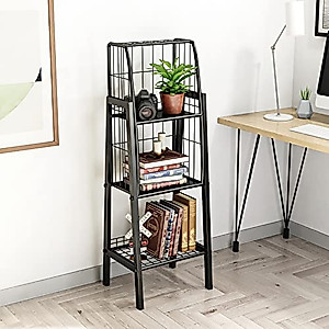 DOORXIFO Modern Industrial Bookcase Freestanding,Heavy Duty Metal Black Bookshelves Organizer for Bedroom Home Office,Black Storage Rack Book Rack.