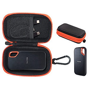 CaseSack SSD Case for SanDisk 2TB, 1TB, 500GB, 250GB Extreme Portable External SSD, mesh Pocket for Cable or Another SSD, Strong Light Weight case