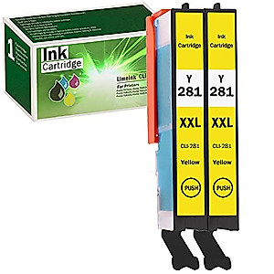 Limeink Compatible Ink Replacement for Canon CLI-281XXL CLI 281 XXL High Yield Ink Cartridges Replacements for Canon Pixma TR7520 TR8520 TS6120 TS8120 TS9120 (2 Yellow)