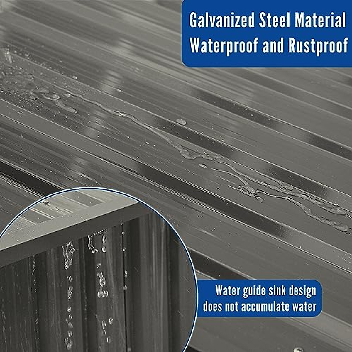 MIRAFIT 6x4 Ft Storage Shed, Galvanized Steel Sheds & Outdoor Storage Cabinet with Sliding Door, Garden Metal Shed for Tool, Bike, Lawn Mower, Backyard, Patio, Olive Gray