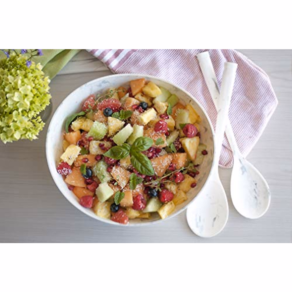 Architec EcoSmart EcoMarble Serving Bowl, 3qt BPA-Free Recycled Plastic, Made in The USA