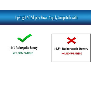 UpBright AC/DC Adapter Compatible with Bissell 2390 2390A 23903 Adapt Ion XRT 2387 14.4V Lithium Ion 2284 2284W Auto-Mate Pet Hair Eraser 14V Li-Ion Battery Vacuum Cleaner P2922UL-14.4V Power Charger