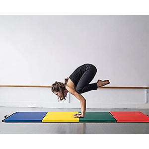 Gymnastics Mat 4 Pannel Foldding, 4x8x2 Gym Mat Gymnastic, 2 Inches Thick Lightweight Tumbling Mat Fitness Yoga Exercise Mat Home Equipment