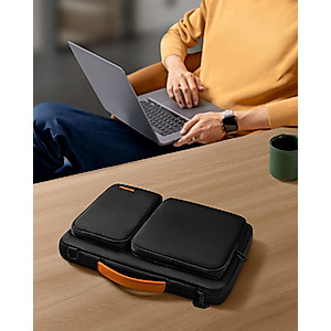tomtoc 360 Protective Laptop Shoulder Bag for 16-inch MacBook Pro M3/M2/M1 Pro/Max A2991 A2485 2023-2019, Water-resistant Sleeve for Dell XPS 15 Surface Book 3 The New Razer Blade 16