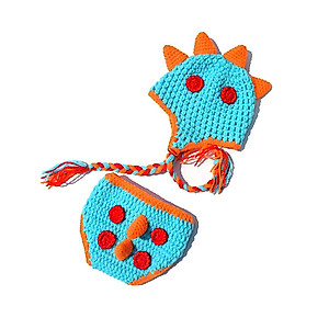 Lppgrace Newborn Baby Boy Photography Props Crocheted Dinosaur Outfit Handmade Photo Prop