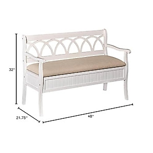 Powell Furniture Elliana Bench, White