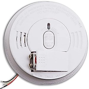 Kidde Hardwire Carbon Monoxide Alarm with Digital Display and Peak Level Memory 5.75 Diameter x 1.8 Depth & Smoke Detector, Hardwired Smoke Alarm with Battery Backup, Front-Load Battery Door