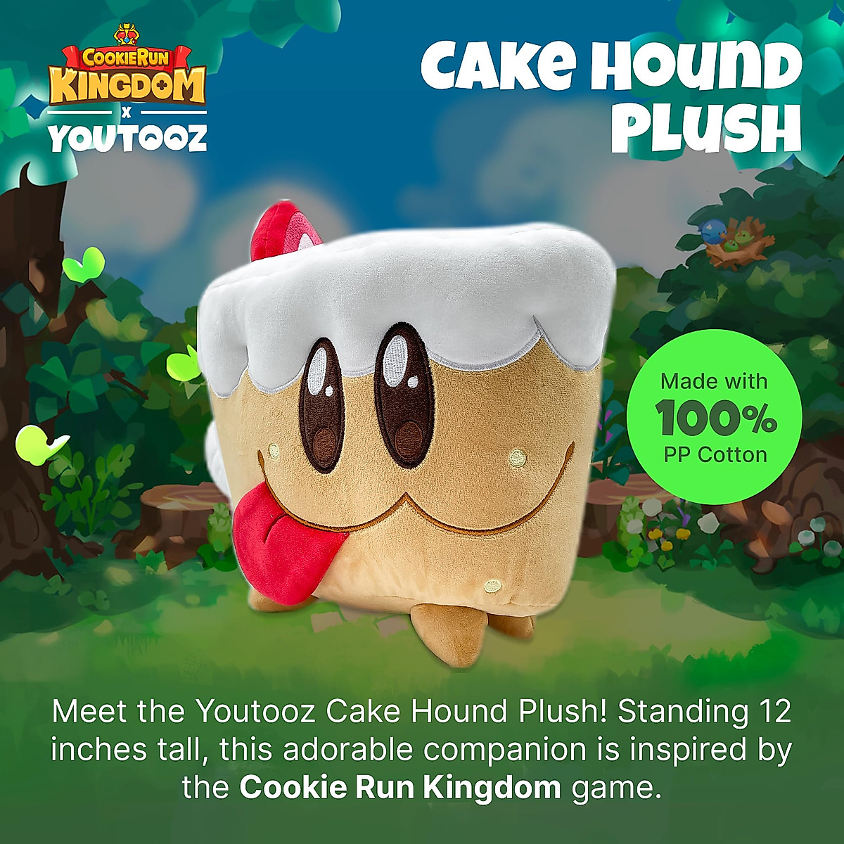 YouTooz Cake Hound Plush 1ft, Soft and Adorable Stuffed Cake Hound Plush from Cookie Run Kingdom Video Game Plush Collection