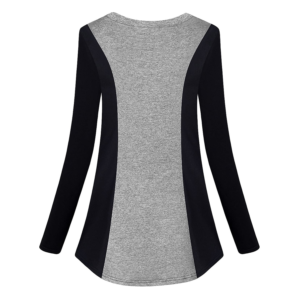 AxByCzD Yoga Tops for Women Activewear Workout Casual Long Sleeve Crew Neck Shirts Grey Large