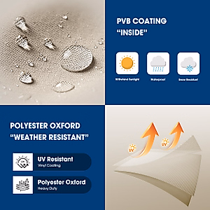 Zadst Cycle Outdoor Lounge Chair Cover, 600D Heavy Duty and Waterproof Chaise Lounge Cover, UV Resistant & Weather Resistant Patio Lounge Chair Covers, 【Large, 2 Pack, Brown & Beige】