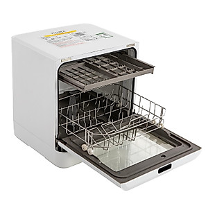 Headry Portable Countertop Mini Dishwasher 110V 800W, White Stainless Steel Large Capacity Counter Dishwasher, 4 Cleaning Modes, 360°Dual Spray, Air-Dry Function& UV Hygiene& LED Display for Home Dorm