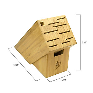 Shun Cutlery 11-Slot Bamboo Knife Block, Made from Tough, Sustainable Bamboo, Authentic, Japanese Universal Knife Block, Knife Holder for Kitchen Counter