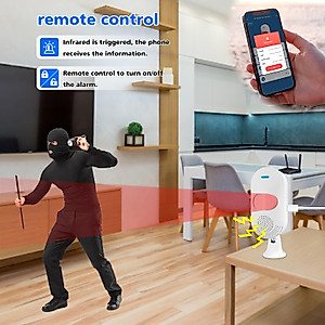 Smart PIR Motion Sensors: WiFi Motion Detector with App Notification Alert, USB/Battery Powered Movement Detector, Compatible with Alexa Google Home, for Smart Home Automation