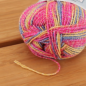 JubileeYarn Soft and Slim Yarn - Baby Weight Rayon from Bamboo Wool Blend - 50g/Skein - Cotton Candy - 2 Skeins