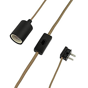 YaoKuem Pendant Lighting, Plug in Hanging Light Kits with ON/Off Switch, 15 Feets Cord Kits, Bulb NOT Included, 3-Pack