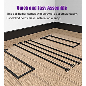 DERTEIO Freestanding Yoga Ball Storage Holder Stand, Black Steel Floor Yoga Mat/Yoga Balls Rack, Sports Ball Organizer for Gym/Workout Room (Size : 3 Tier)