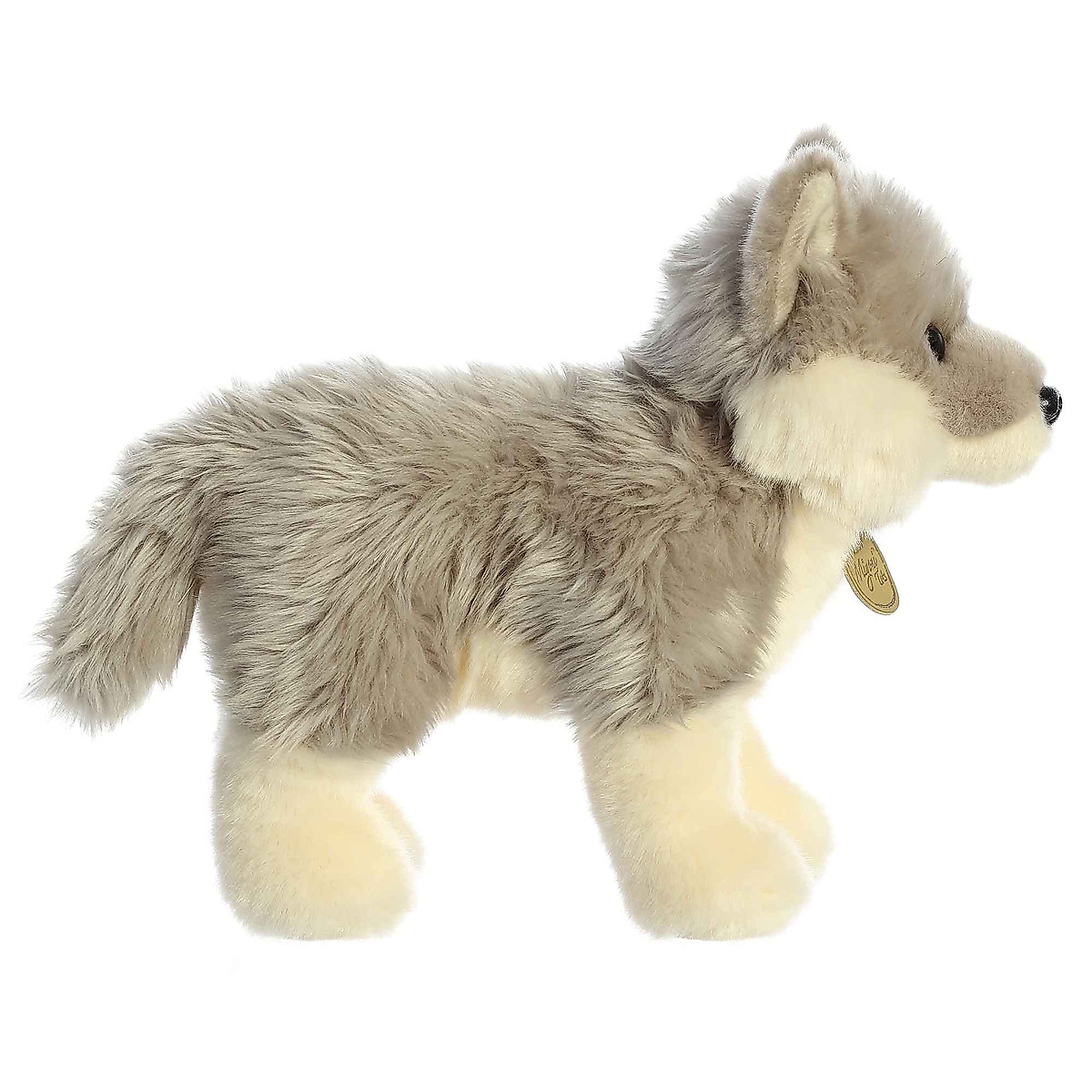 Aurora® Adorable Miyoni® Tots Wolf Pup Stuffed Animal - Lifelike Detail - Cherished Companionship - Gray 10 Inches